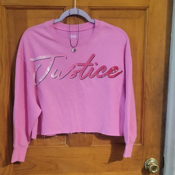 Justice | Shirts & Tops | Justice Pink Logo Cropped Top | Poshmark